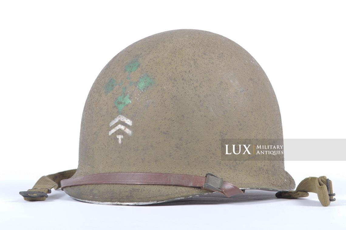 USM1 identified 4th Infantry Division fixed bale helmet, « IVY DIVISION
