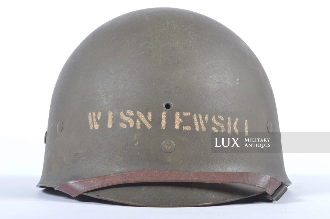 USM1 identified 4th Infantry Division fixed bale helmet, « IVY DIVISION