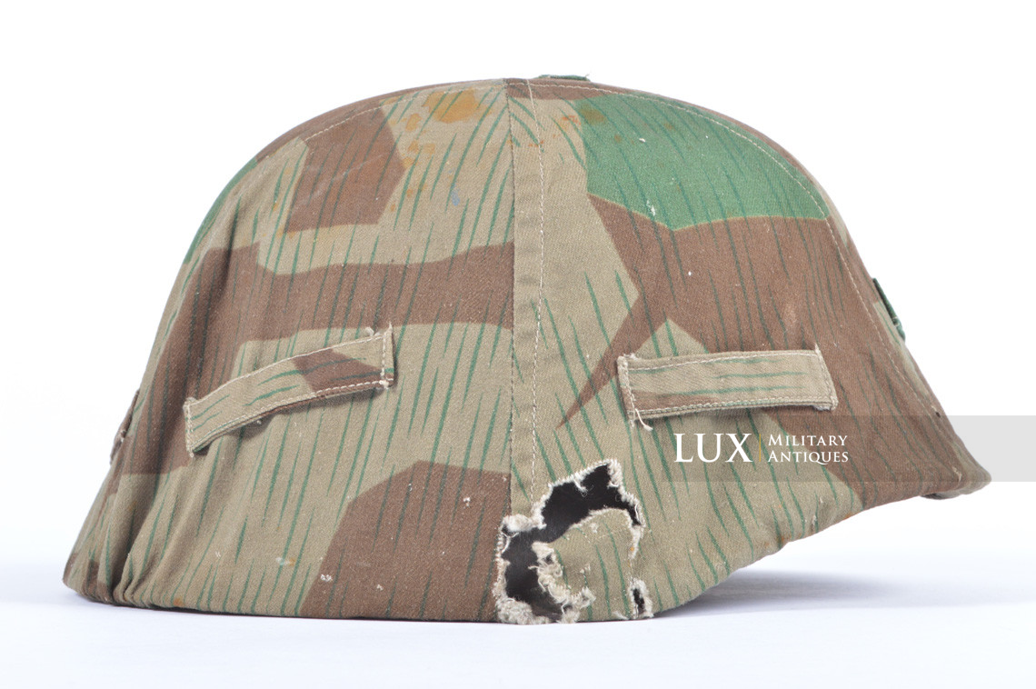 German Army issue combat splinter camouflage helmet cover, « combat worn