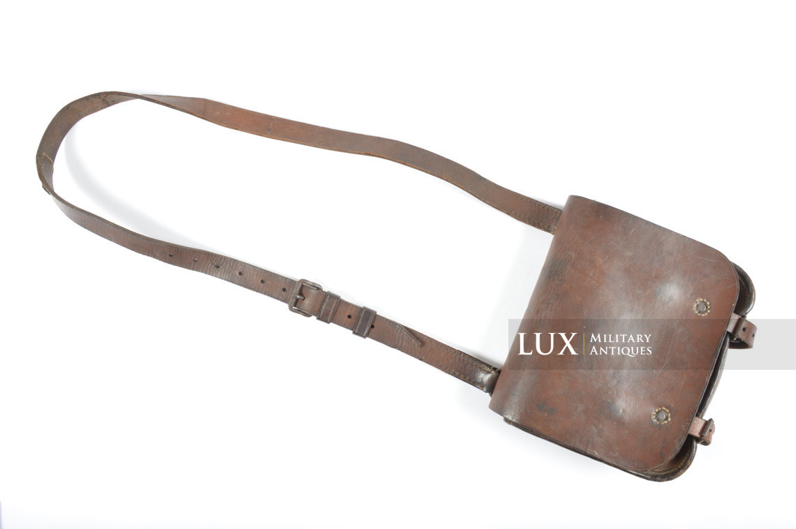 Early German engineers tool kit pouch in brown leather