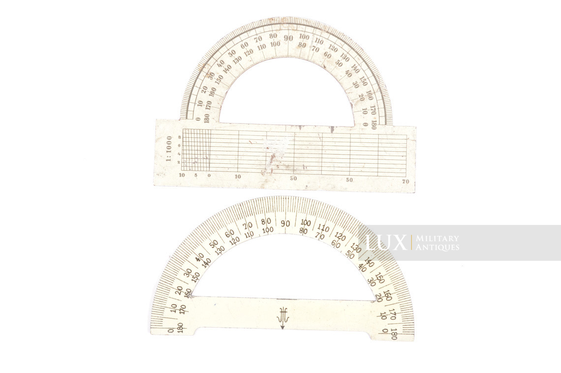 German map measuring protractors, « stamped steel