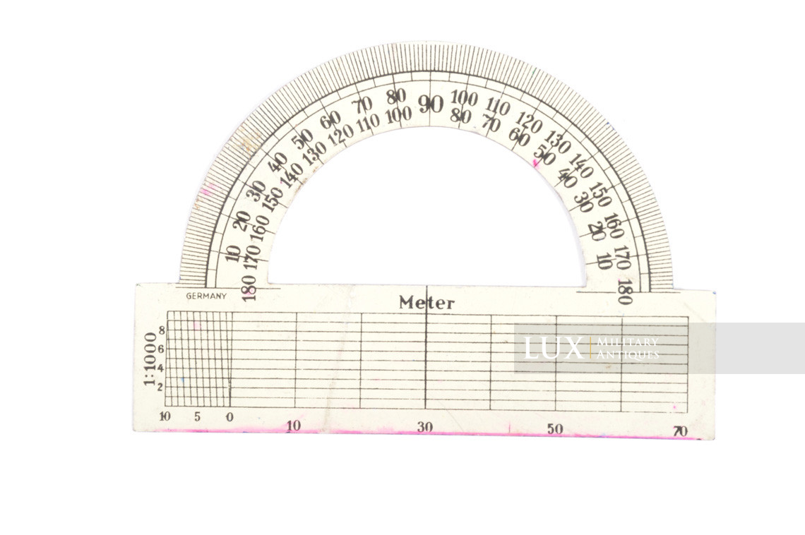 German map measuring protractor, « stamped steel