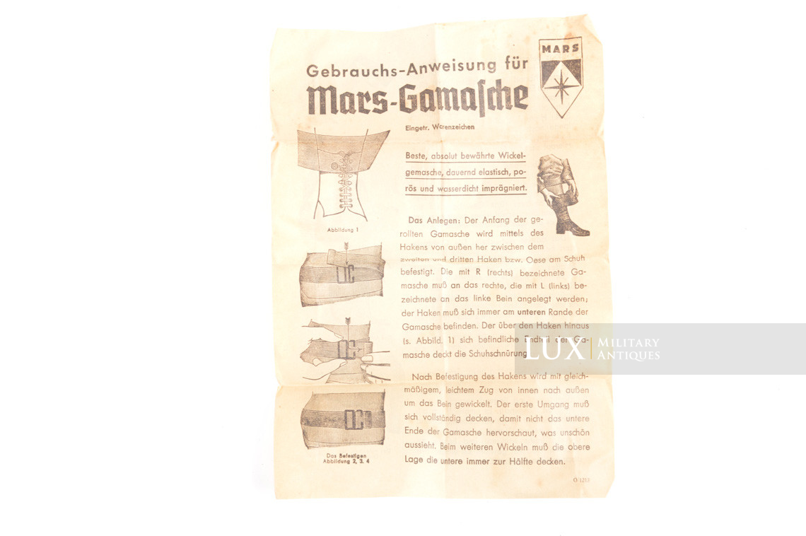 German Gebirgsjäger puttees, « Mars - Gamasche