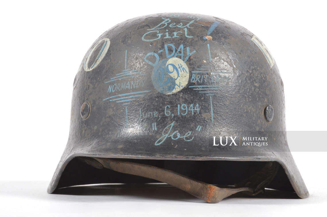 Unique M40 Heer single decal combat helmet, « US VET ART 29th Inf. Div ...