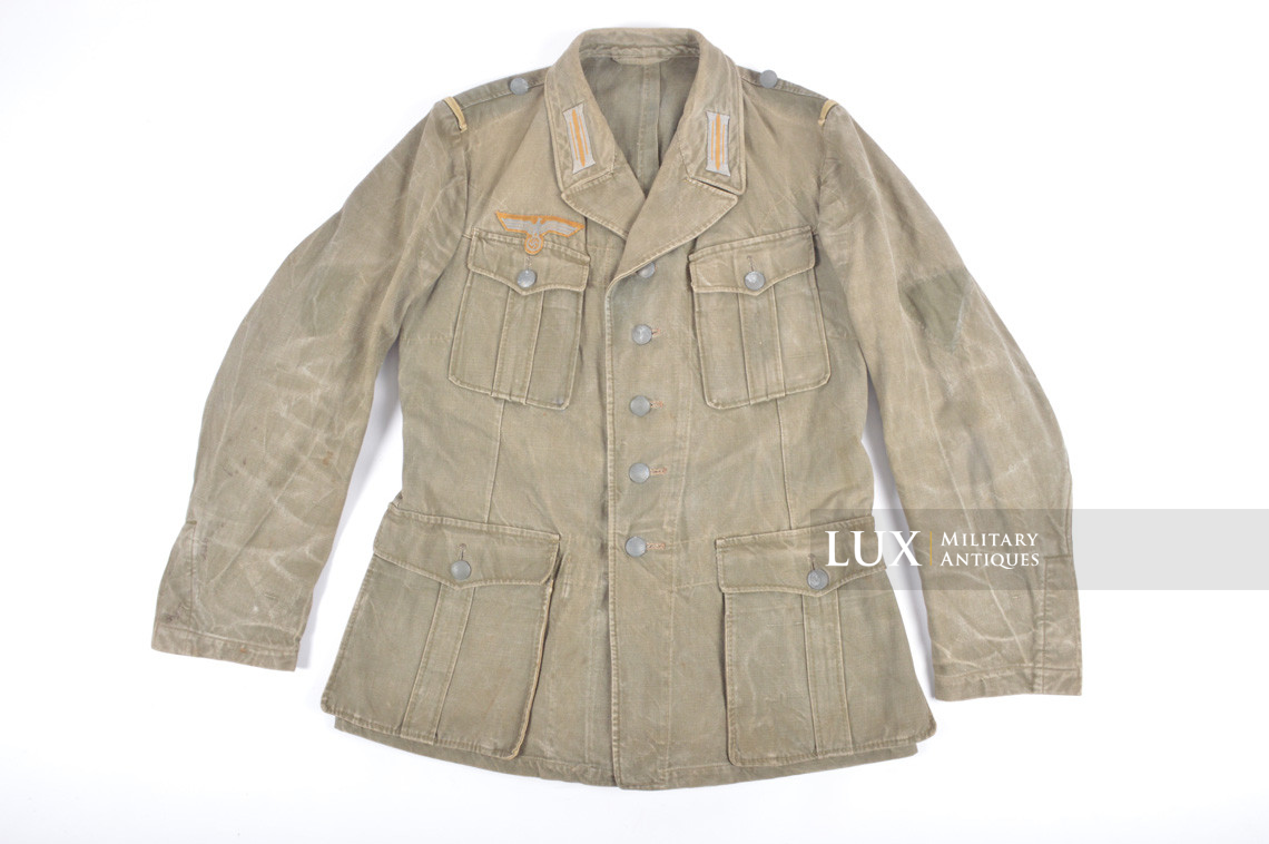 Rare first type German DAK tropical combat tunic, « combat worn