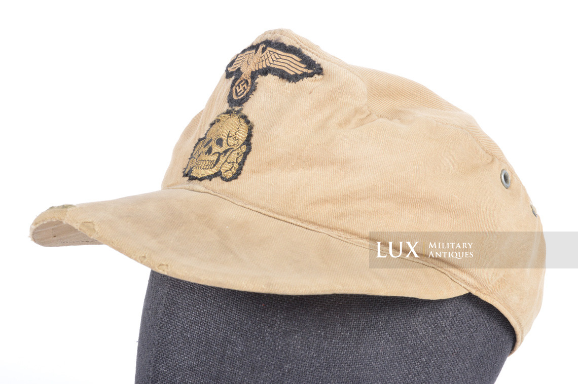 Waffen-SS EM tropical M41 field cap, « worn /combat used
