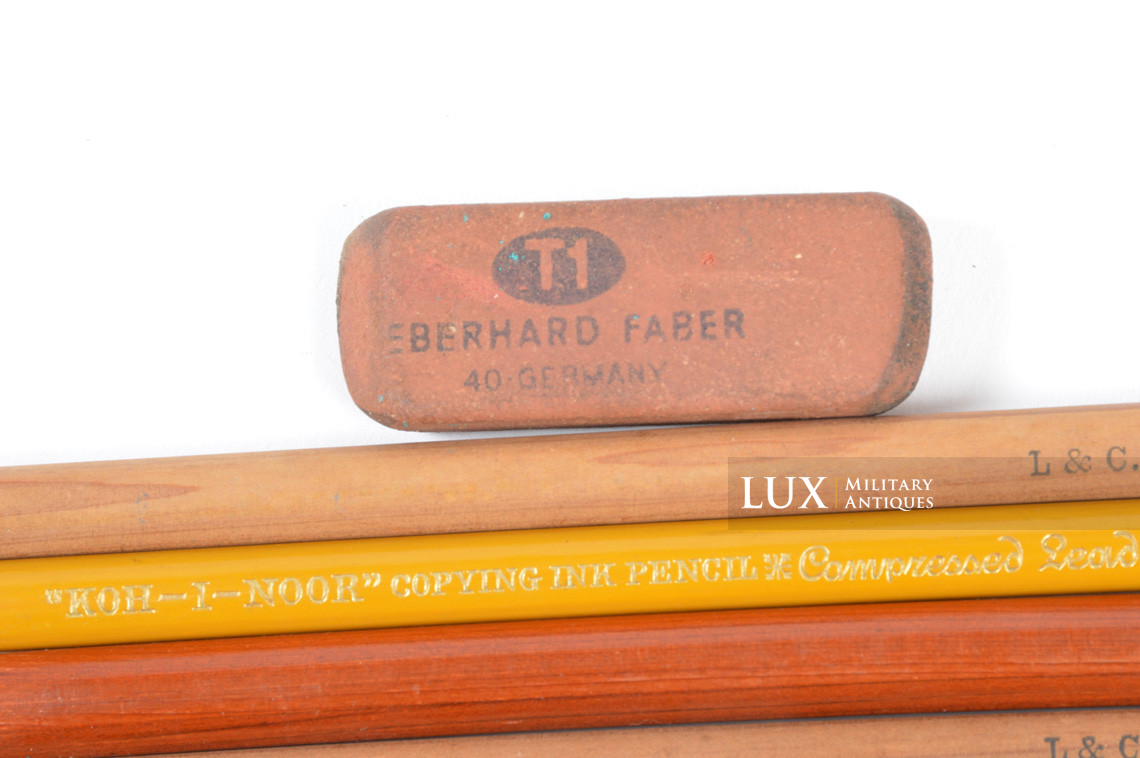 German period map case pencil and eraser set