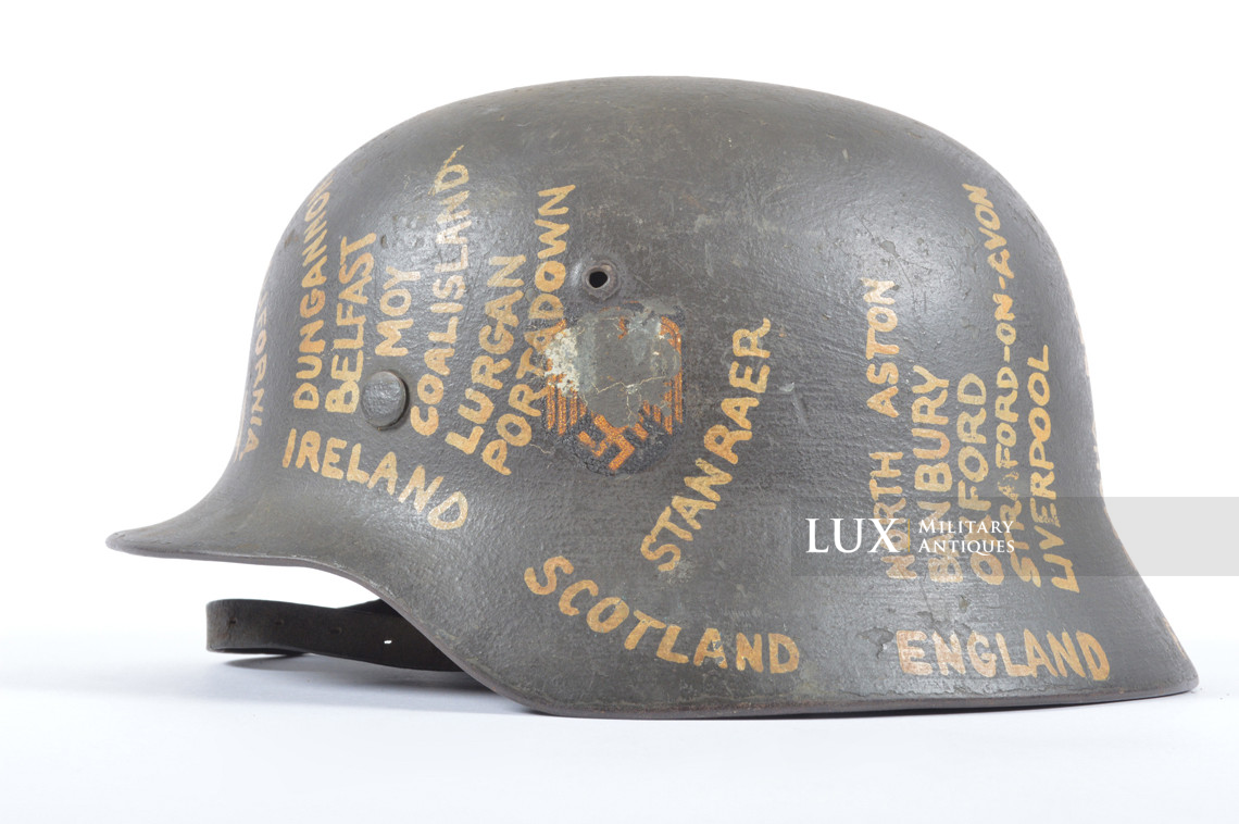 M35 Heer double decal US Vet art helmet, « OMAHA BEACH