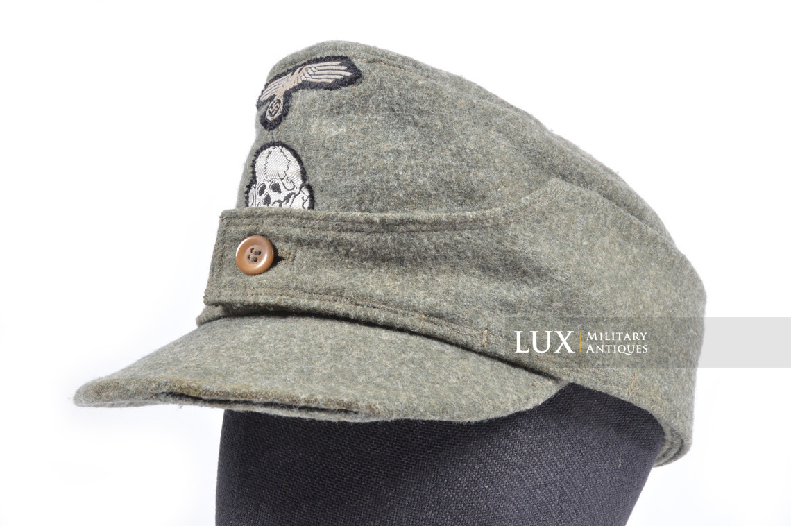 Rare Waffen-SS EM M43 Field Cap with stacked insignia, maker « 1879